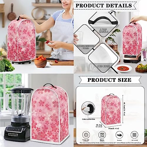 Suobstales Cherry Blossom Print Toaster Cover & Blender Cover with Top Handle, Washable Bread Oven Dustproof Covers Kitchen Appliance Covers Stand Mixer Case Coffee Maker Juice Cover, S