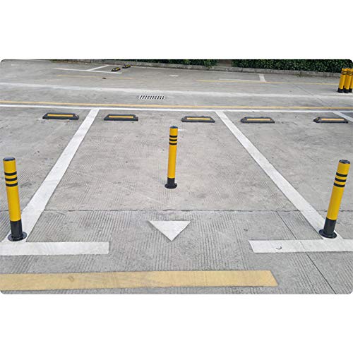 CAIMIAO Galvanized Steel Pipe Car Parking Space Lock Bollard,Anti-Rust/Black Yellow (Color : 76x500mm|Black Yellow)