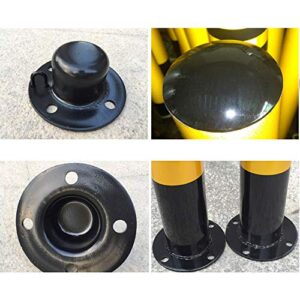 CAIMIAO Galvanized Steel Pipe Car Parking Space Lock Bollard,Anti-Rust/Black Yellow (Color : 76x500mm|Black Yellow)