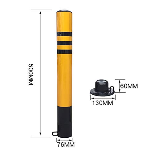 CAIMIAO Galvanized Steel Pipe Car Parking Space Lock Bollard,Anti-Rust/Black Yellow (Color : 76x500mm|Black Yellow)