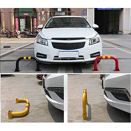 CAIMIAO Car Parking Space Lock Bollard U Shape Foldable Driveway Bollard Post Pole Garage Security Posts Upper Lock with Reflective Tape (Color : Black, Size : 33x80cm)