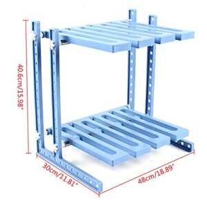 GXFCHYL Kitchen 2 Tier Storage Rack Under Sink Shelf, Blue Cooker Pot Pan Cabinet Holder