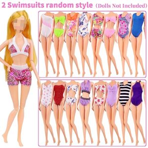 UNICORN ELEMENT 43 Pcs Doll Clothes and Accessories, Include 2 Skirts 2 Fashion Skirts 5 Mini Skirts 2 Swimwears 2 Fashions 10 Shoes 10 Hangers 10 Necklaces for 11.5 Inch Doll(NO Doll)