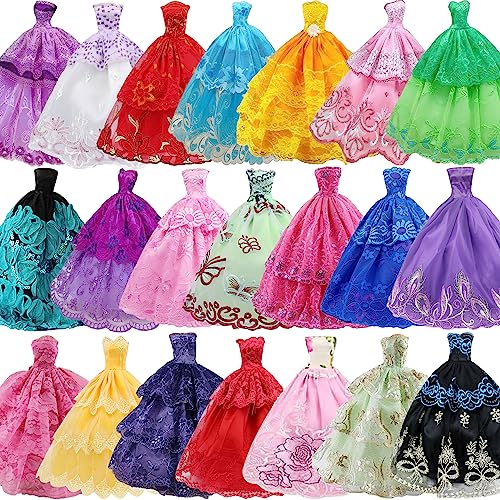 UNICORN ELEMENT 43 Pcs Doll Clothes and Accessories, Include 2 Skirts 2 Fashion Skirts 5 Mini Skirts 2 Swimwears 2 Fashions 10 Shoes 10 Hangers 10 Necklaces for 11.5 Inch Doll(NO Doll)