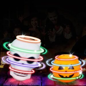 VOMAOK 4 Pack Halloween Spinning Top Toys with Flashing Lights and Music for Kids Boys Girls Halloween Party Favors Treats Prizes Halloween Goodie Bag Fillers Gifts