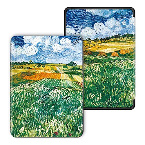 Case Fits Kindle Paperwhite 10Th Generation 2018 Released Ebook Reader Covers Pu Leather Smart Cover with Auto Wake/Sleep Cases for Kindle Paperwhite 4, Abstract Sky and Green Grass, As Shown, Kindle