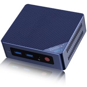 beelink mini pc, mini s12 pro intel 12th n100(4c/4t, up to 3.4ghz), 16gb ddr4 500gb m.2 ssd, mini desktop computer support 4k@60hz dual hdmi display/wifi6/bt5.2/usb3.2/1000mbps/lan/wol micro pc