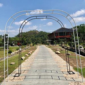 ferkap outdoor garden arch trellis rose archway for climbing plants metal pergola weather resistant arbor wedding decoration 1.4x2.3m 2.86x2.2m (color : white, size : 55" x 9.8" x 90.5")