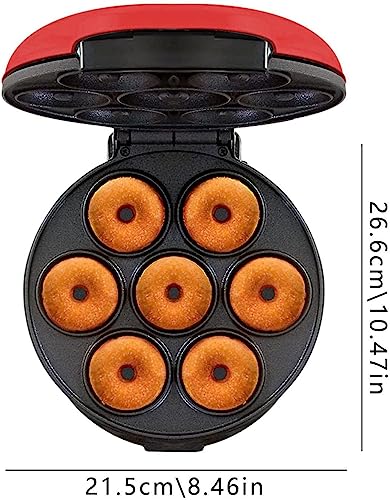 Mini Donut Maker Machine 7 Holes, Electric Donut Press Machine, Small Doughnut Maker, Electric Non-Stick & Double-sided Heating Donut Maker Machine, for Kid-Friendly Breakfast Desserts Cake (Emerald)