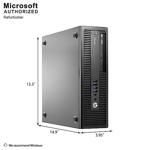 HP EliteDesk 800 G2 SFF Desktop Computer PC, Intel Core i5 6500 3.4Ghz, 32GB DDR4 RAM, 512GB SSD, Keyboard and Mouse, WiFi, Bluetooth Windows 10 (Renewed), Black