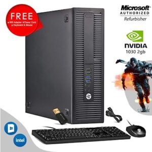 HP EliteDesk 800 G2 SFF Desktop Computer PC, Intel Core i5 6500 3.4Ghz, 32GB DDR4 RAM, 512GB SSD, Keyboard and Mouse, WiFi, Bluetooth Windows 10 (Renewed), Black