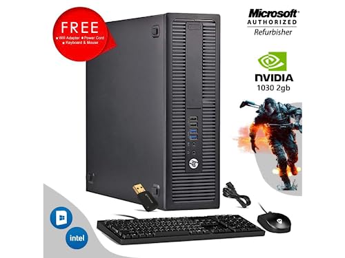 HP EliteDesk 800 G2 SFF Desktop Computer PC, Intel Core i5 6500 3.4Ghz, 32GB DDR4 RAM, 512GB SSD, Keyboard and Mouse, WiFi, Bluetooth Windows 10 (Renewed), Black