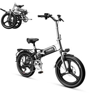 Electric Bike,Adult Folding Ebikes 500W Motor 48V 10.4AH Samsung Battery,20"*2.4"Fat Tires Electric Bicycle,Front Shock Absorber, 7-Speed E Bike