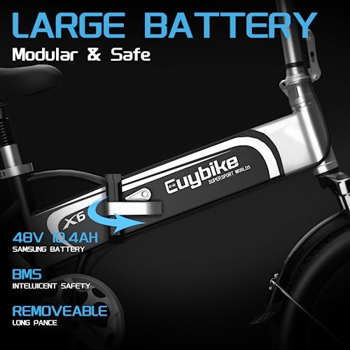 Electric Bike,Adult Folding Ebikes 500W Motor 48V 10.4AH Samsung Battery,20"*2.4"Fat Tires Electric Bicycle,Front Shock Absorber, 7-Speed E Bike