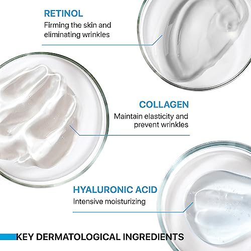 Face Moisturizer Retinol Cream - Men and Women Anti-Aging Day & Night Neck Décolleté with Retinol, Collagen Hyaluronic Acid Hydrating Wrinkle Repair Safe for All Skin Types