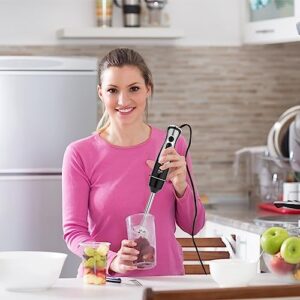 𝐑𝐇𝐘 Electric Immersion Hand Blender Blender Mixer 𝟓 𝐢𝐧 𝟏 hand blender Electric Immersion with Stainless Steel Blades 500W power, with 4 Interchangeable blades, suitable for vegetables, fruits, milkshakes, coffee.