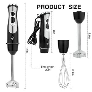 𝐑𝐇𝐘 Electric Immersion Hand Blender Blender Mixer 𝟓 𝐢𝐧 𝟏 hand blender Electric Immersion with Stainless Steel Blades 500W power, with 4 Interchangeable blades, suitable for vegetables, fruits, milkshakes, coffee.