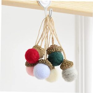 Nativity Ornaments 6 1 Hanging Pinecone Christmas Tree Pine Cone Wool Felt Pendant Wool Felt Ball DIY Charm Pendant Wool Felt Decorations Felt Ball Grey Xmas Hanging Decor