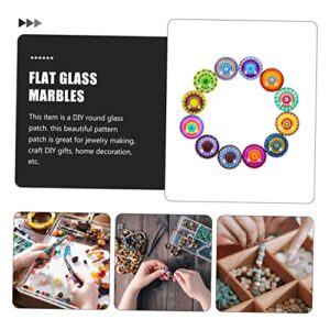 TEHAUX 20pcs Glass Patch Ceramic Tiles for Crafts Glass Beads for Vases Replacement Bead Bracelet Set Sticker Jewels Bracelet Set Kit 3D Gemstone Patches Round Gemstone Patches DIY Gems