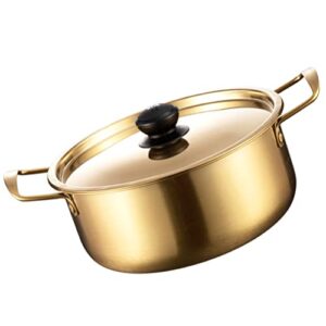 sauce pan ramen pot korean noodle pot stainless steel saucepans fast noodles cooking pots soup pot noodle cooker boiler with handle lid for soup pasta egg 18cm stainless steel pan