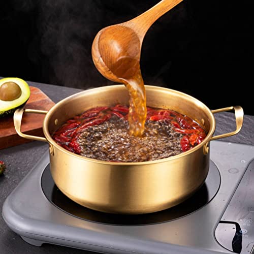 Sauce Pan Ramen Pot Korean Noodle Pot Stainless Steel Saucepans Fast Noodles Cooking Pots Soup Pot Noodle Cooker Boiler with Handle Lid for Soup Pasta Egg 18cm Stainless Steel Pan