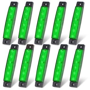 madcatz 3.8 inch 10 pcs green led navigation, transom, fender side marker lights 6 led for truck trailer camper flatbed van boat boat kayak vessel rv 12v dc tk12