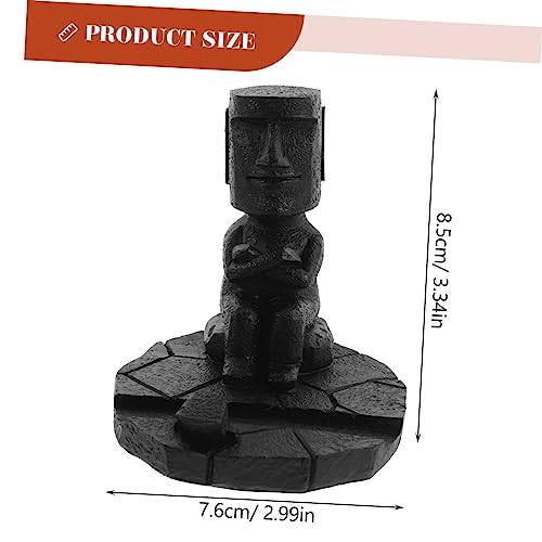 VOSAREA Creative Island Stone Statue Bracket Telephone Stand for Office Desk Table Top Decor Home Accessories Decor Moai Statue Desktop Moai Statue Moai Phone Stand Household Ornaments