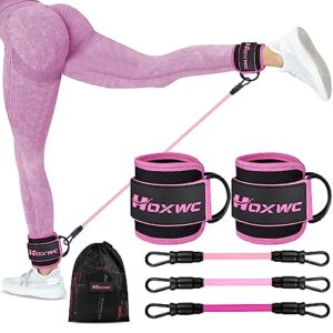 hoxwc ankle resistance bands with cuffs, ankle bands for working out, ankle resistance band for leg, booty workout equipment for kickbacks hip fitness training, exercise bands for butt lift women