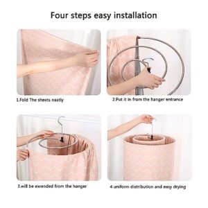 BinaryABC Spiral Shaped Bed Sheet Towels Clothes Scarf Blanket Drying Hanger,Space Saving Clothing Drying Rack Holder,2PCS