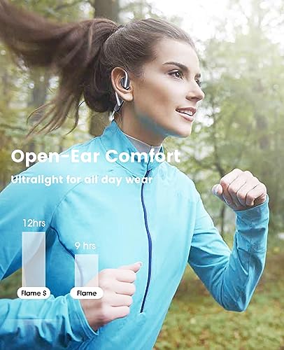 LENRUE Open Ear Bone Conduction Headphones, Bluetooth Wireless Headphones with Built-in Mic, Stereo Denoise, 10 Hours-Play, Waterproof Earphones for Running Cycling Workouts