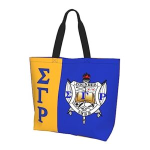 sisterhood sigma gamma rho tote bag for women travel work beach shopping grocery large totes reusable handbags shoulder bags