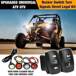 Loud UTV Horn Kit,RZR Horn Kit with Turn Signal Rocker Switch 12V for Polaris RZR Ranger, PRO XP, Can Am, Up to 2021+