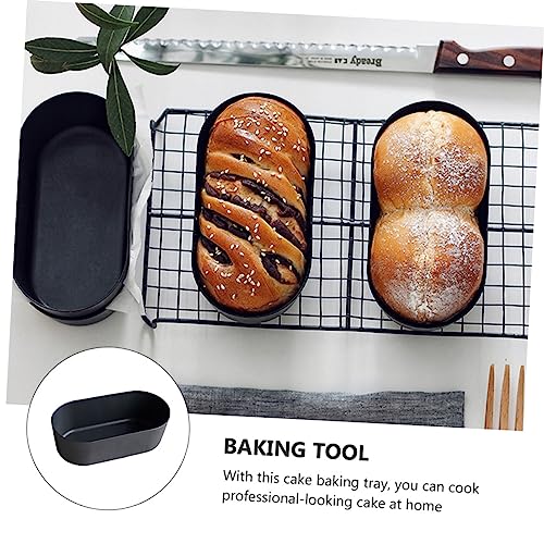 UPKOCH 1pc Cheesecake Mold Mini Loaf Pans with Lids Silicone Bakeware Stainless Steel Cookware Set Egg Tart Pans Nonstick Baking Bread with Lid Non-stick Coating Black Baking Mold Oven