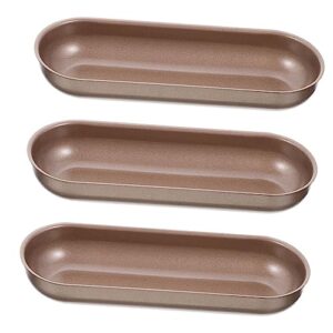 hemoton 3pcs bread mold mini hot dogs metal dies mini griddle hot dog baking mold big muffin pan hot dog trays long bread baking mold hot dog baking pan bread baking pan french bakeware