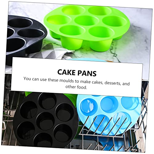 Hemoton 2pcs Cake Pan Chocolate Chip Muffins Bread Baking Pan Silicone Candle Mold Silicone Baking Tray Egg Tart Tin Cupcake Tin Silicone Cake Pans Dessert Moulds 7-holes Cake Pans Oven