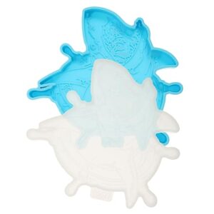 upkoch 2pcs shark coaster mold resin tray silicone tool tray crystal coasters silicone cup mat marine fishes cup mat molds silicone epoxy coaster epoxy mold coaster resin molds non stick