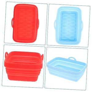 UPKOCH 2pcs Air Fryer Pan Non Stick Baking Pan Silicone Air Fryer Deep Fryer for Home Air Fryer Silicone Rectangular Toaster Oven Pans Silica Gel Silicone Liner for Home Air Fryer Tool