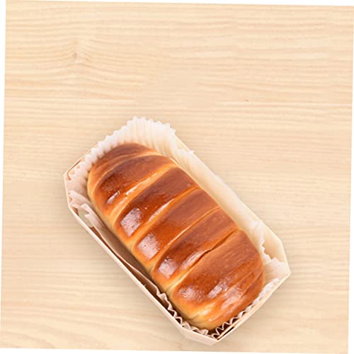 Hemoton 10pcs Wooden Toast Box Disposable Baking Pan Donut Mold Tray Mold Paper Bread Pan Toast Baking Pans Rectangular Bread Pan Western Dessert Mold Durable Cake Molds Oven Bakeware Food