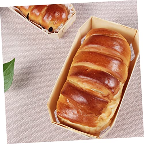 Hemoton 10pcs Wooden Toast Box Disposable Baking Pan Donut Mold Tray Mold Paper Bread Pan Toast Baking Pans Rectangular Bread Pan Western Dessert Mold Durable Cake Molds Oven Bakeware Food