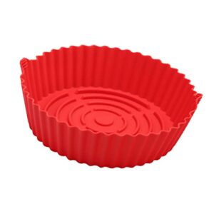 upkoch air fryer pan round baking pan air fittings cake baking pans reusable air fryer pot mat air fryer baking tray oven liner for oven bottom air fryer silicone liner kitchen supplies