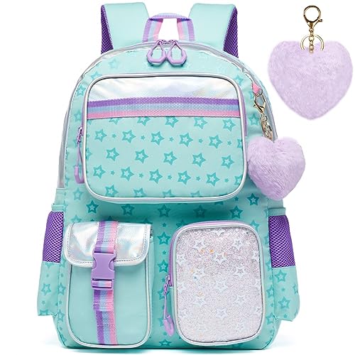 Meetbelify Backpack for Girls School Bag Aesthetic Backpack for Elementary Student Teen Girls Cute Bookbag Kids Kawaii Backpack for Girls 8-10