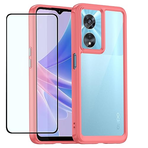 DFTCVBN Phone Case for OnePlus Nord N300 Case, Nord N20 SE/Oppo A57 CPH2389 Case with Screen Protector, Soft Bumper with Clear Crystal PC Hard Back Shockproof Cover Cases for OnePlus N300 5G Tangerine