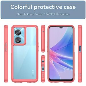 DFTCVBN Phone Case for OnePlus Nord N300 Case, Nord N20 SE/Oppo A57 CPH2389 Case with Screen Protector, Soft Bumper with Clear Crystal PC Hard Back Shockproof Cover Cases for OnePlus N300 5G Tangerine