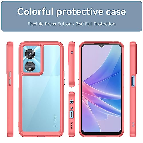 DFTCVBN Phone Case for OnePlus Nord N300 Case, Nord N20 SE/Oppo A57 CPH2389 Case with Screen Protector, Soft Bumper with Clear Crystal PC Hard Back Shockproof Cover Cases for OnePlus N300 5G Tangerine