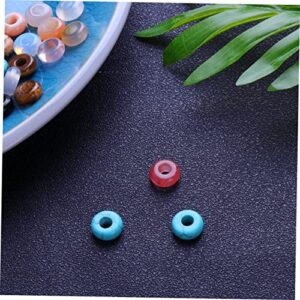 SEWACC 20pcs European Beads Bracelets Beaded Circle Beads Tibetan Agate Gemstone Donut Beads Agate Beads Beading Kits Jewelry Beads DIY Beads Semi-precious Stones Suite Scattered Beads