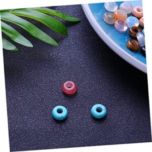 SEWACC 20pcs European Beads Bracelets Beaded Circle Beads Tibetan Agate Gemstone Donut Beads Agate Beads Beading Kits Jewelry Beads DIY Beads Semi-precious Stones Suite Scattered Beads