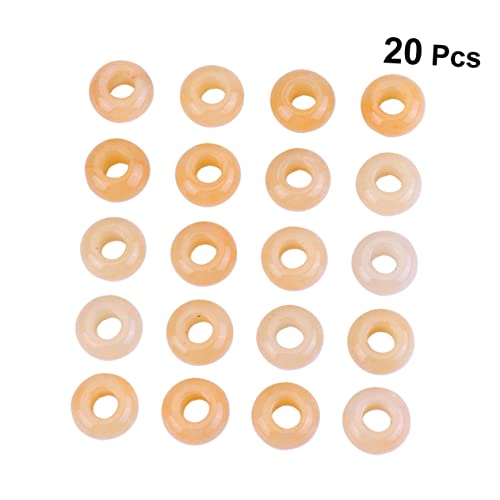 Gemstone Bracelet 20pcs Agate Jewelry Necklace Beads Loose Chakra Beads Gemstone Donut Beads Natural Beads Beading Kits Jewelry Beads DIY Beads Beaded Semi-precious Stones