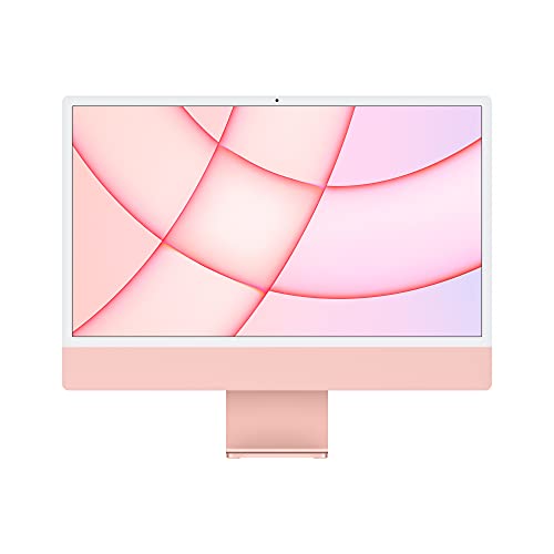 2021 Apple iMac with Apple M1 chip 8-core CPU (24-inch, 8GB RAM, 256GB) (QWERTY English) Pink (Renewed Premium)