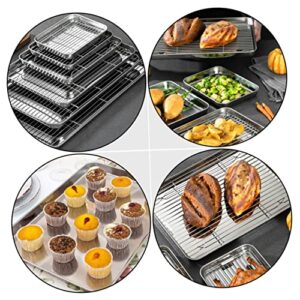 DOITOOL 1 Set Stainless Steel Bakeware Oven Grill Rack Oven Tray Bread Cooling Rack Home Baking Pan Oven Cookie Pan Metal Baking Pan Roasting Rack Drying Storage Tray Baking Accessories