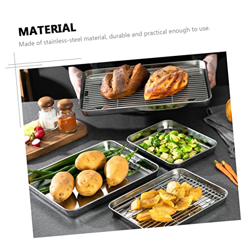 DOITOOL 1 Set Stainless Steel Bakeware Oven Grill Rack Oven Tray Bread Cooling Rack Home Baking Pan Oven Cookie Pan Metal Baking Pan Roasting Rack Drying Storage Tray Baking Accessories